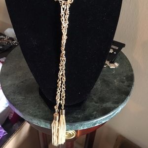 Tahari | Jewelry | Tahari Long Intertwined Chain Silver Gold Tassel ...